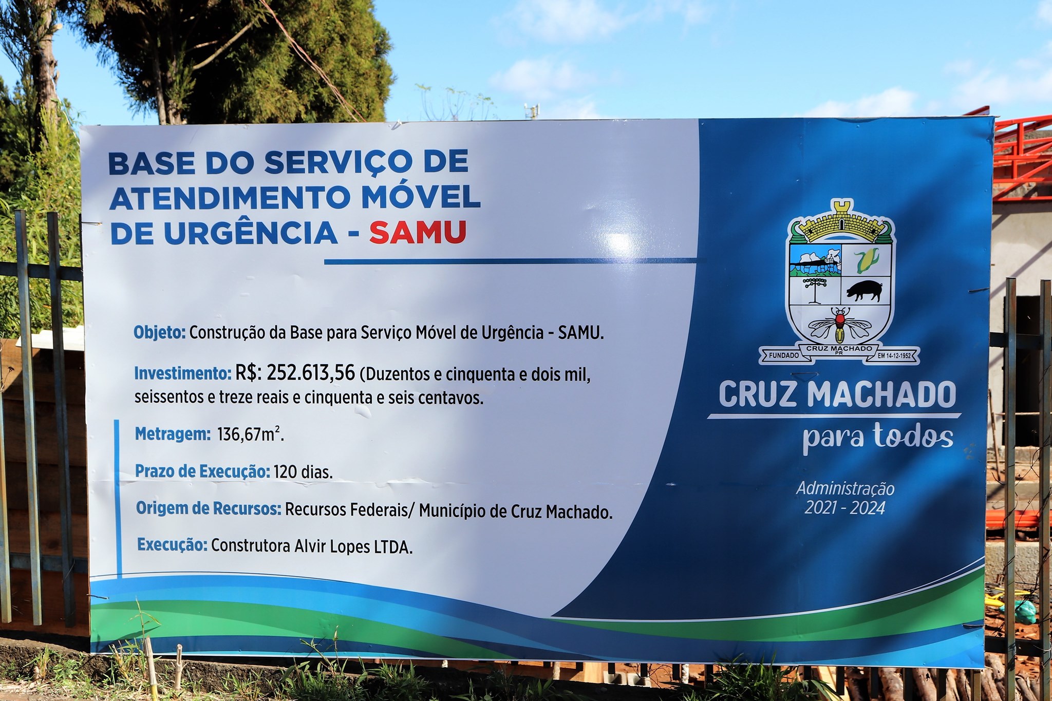 Base do SAMU em Cruz Machado está com mais de 50% das obras concluídas ...